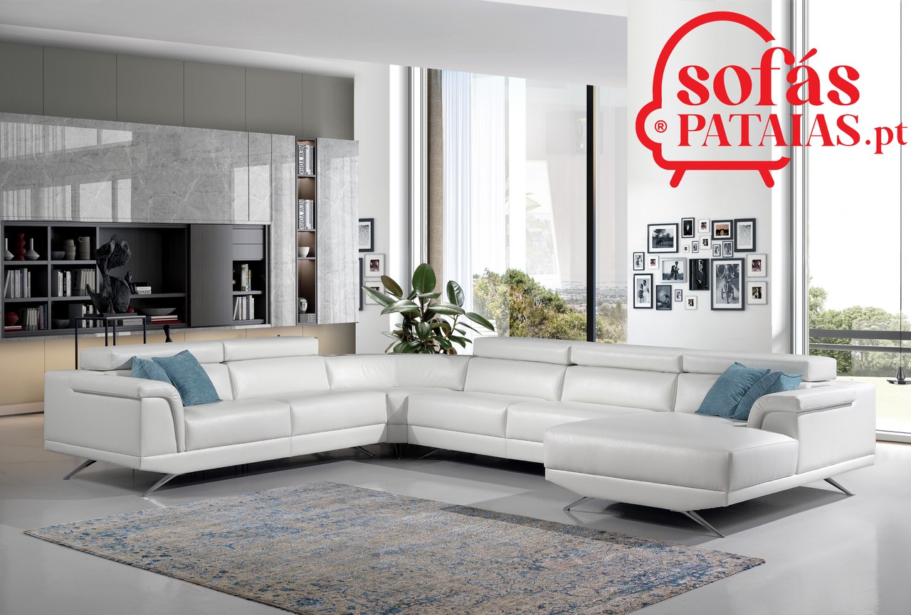 Sofá de Canto c/ Chaise Valentino - Sofás Pataias